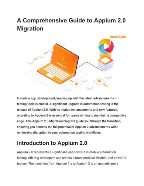 A Comprehensive Guide To Appium 20 Migrationpdf