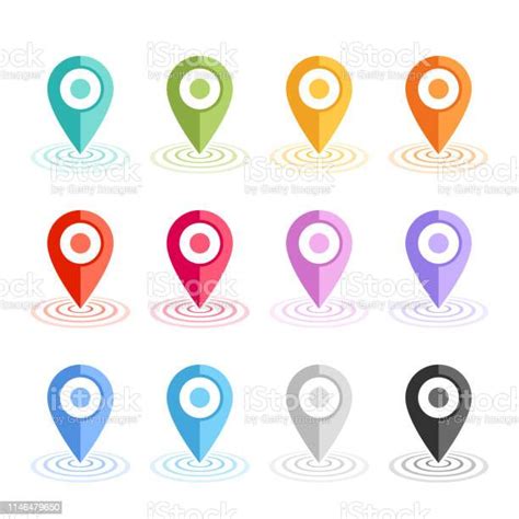 벡터 핀 아이콘을 설정 합니다 격리 된 배경에 고립 된 플랫 스타일의 위치 기호입니다 내비게이션 맵 Gps 개념 0명에 대한 스톡 벡터 아트 및 기타 이미지 Istock