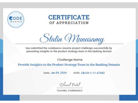 Stalin M On Linkedin Codebasics Resumeprojectchallenge