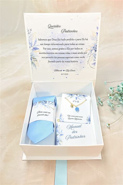 Caixa Para Padrinhos De Casamento Personalizada Classic