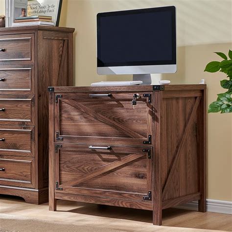 Wood Lateral File Cabinet 2 Drawer Modern Credenzas Filing Cabinets