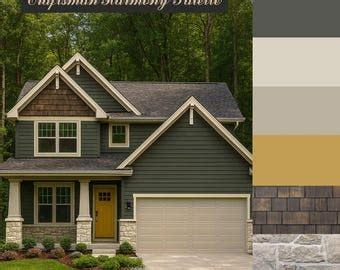 Green Exterior House Color Palette Modern Cozy Craftsman Benjamin