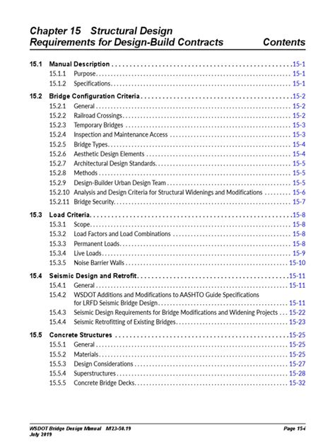 Chapter 15 Structural Design Requirements For Design Build Contracts Pdf Structural Load