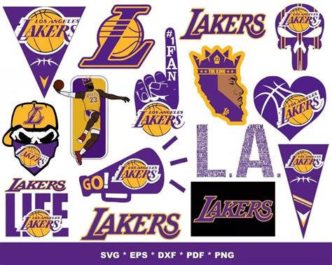 Los Angeles Lakers Clipart Bundle Png Svg Cut Files For Cricut