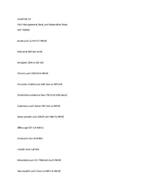 Foundations 19 Pain Management Rest And Restorative Sleep CHAPTER