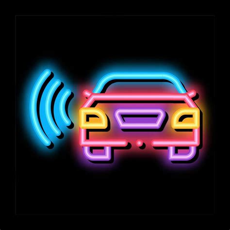 Car Network Connection Neon Glow Icon Illustration 17782384 Vector Art