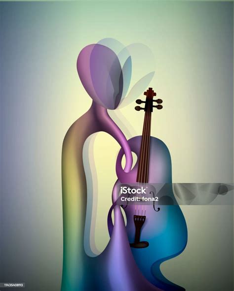 바이올린 음악가 및 바이올린 현대 미술 남자와 음악 초현실적 인 모양 추상적인 바이올린 벡터 음악에 대한 스톡 벡터 아트 및 기타 이미지 Istock
