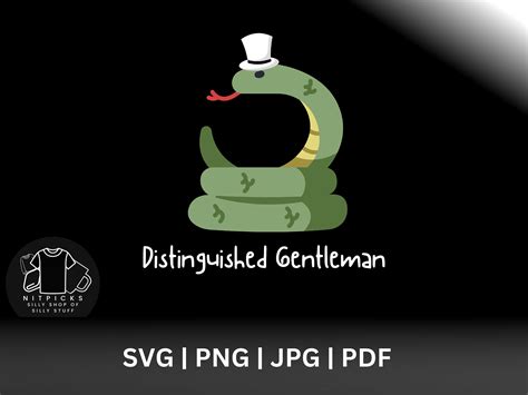 Dapper Snake Svg Distinguished Gentleman Snake Svg Cute Reptile Svg