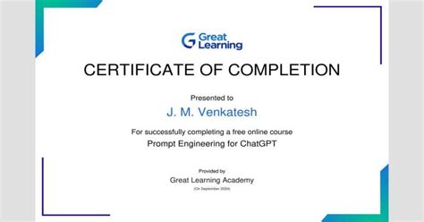 Venkatesh Jaggappagari On Linkedin Prompt Engineering For Chatgpt Course Completion Certificate
