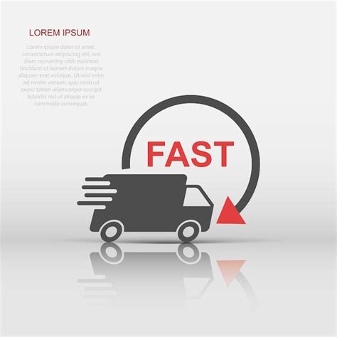 Premium Vector Vector Truck Car Icon In Flat Style Fast Delivery