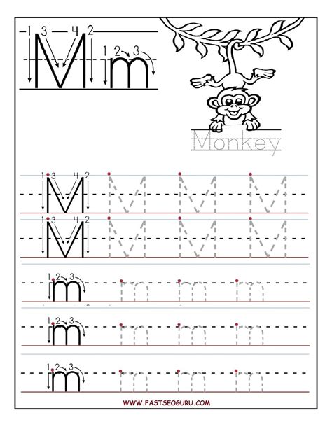 Letter M Traceable Worksheets Letter M Template For Preschoo