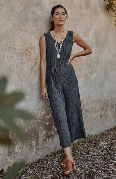Jjill J Jill Pure Jill Pleated Knit Jumpsuit In Black Pearl Modesens
