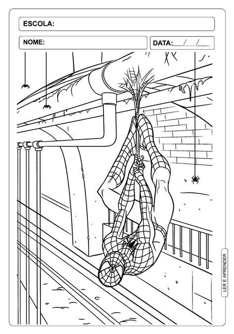 Desenho Para Colorir Do Homem Aranha Ler E Aprender