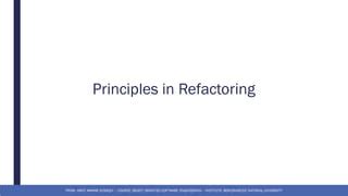 7 Refactoring Object Oriented Software Engineering BNU Spring 2017