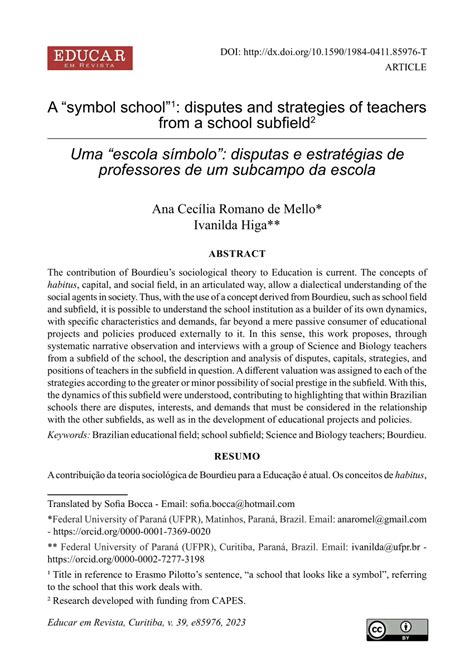 Pdf A “symbol School” Disputes And Strategies Of Teachers From A