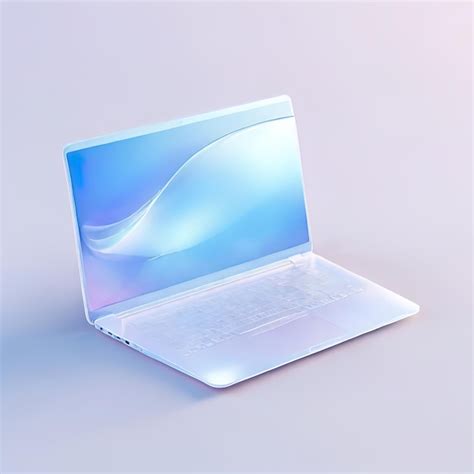 Glossy Stylized Glass Icon Of Laptop Notebook Computer Premium Ai Generated Image
