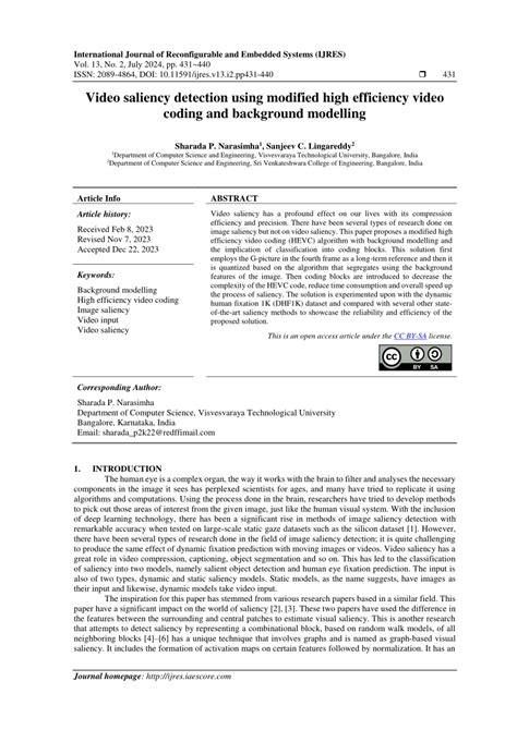 Pdf Video Saliency Detection Using Modified High Efficiency Video Coding And Background Modelling