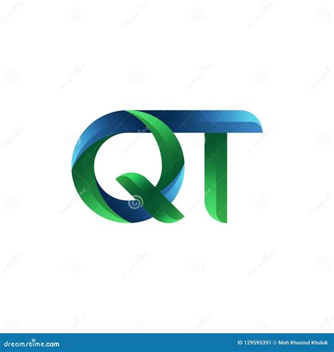 Initial Letter QT Logo Modern Unique Stock Vector Illustration Of Corporate Font 129595391