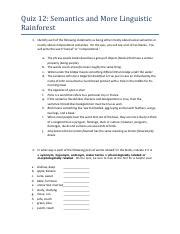 Quiz Semantics Linguistic Rain Forest Pdf Quiz Semantics And More Linguistic Rainforest