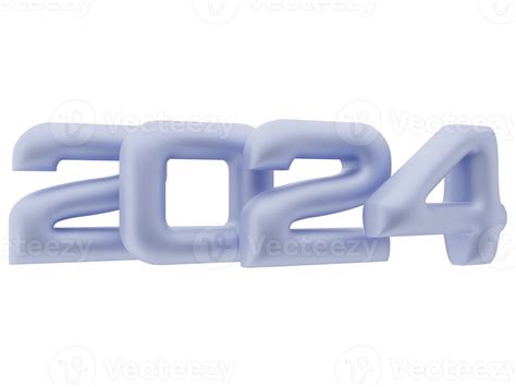 3d Typography Of The New Year 2024 Inflate 3d Number Design 32882569 Png