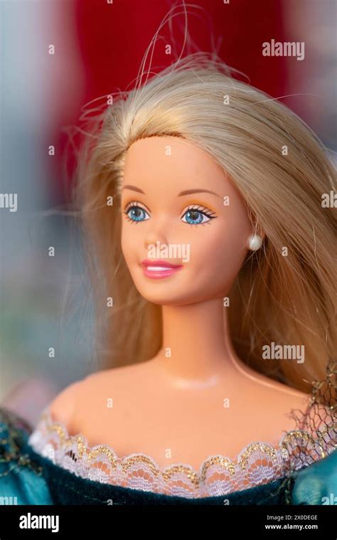 Close Up Of A Barbie Doll Face With Blonde Hair Stock Photo Alamy