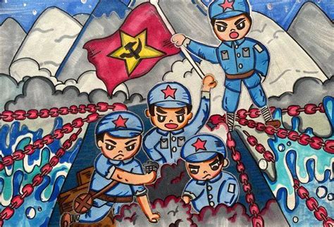 抗日战争儿童画简单小学（热门11张）儿童画图片大全