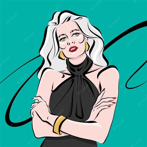 Premium Vector Cartoon Fashion Portrait Of A Beautiful Blonde Woman