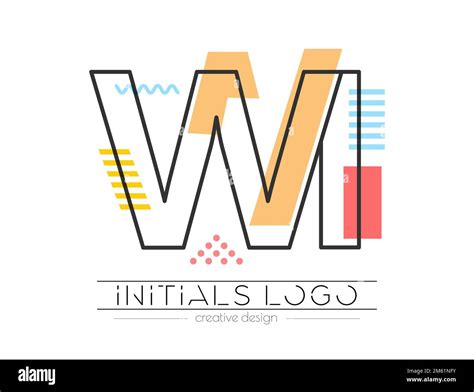 Letters W And I Merging Of Two Letters Initials Logo Or Abbreviation