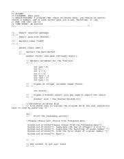 Lab4 Java AUTHOR FILENAME Lab4 Java SPECIFICATION A