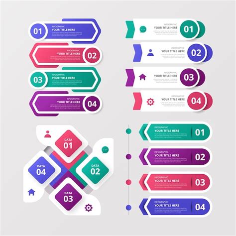 Free Vector Gradient Infographic Element Collection