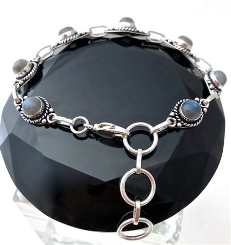 Labradorite Energy Healing Crystal Reiki Adjustable Gemstone Bracelet