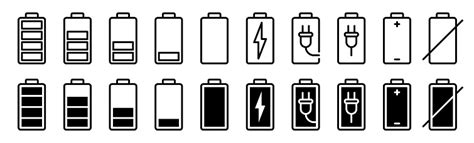 배터리 아이콘을 설정합니다 알카라인 배터리 용량 충전 아이콘입니다 배터리 에너지 수준 배터리 충전 아이콘 세트입니다 배터리 충전 표시기 벡터 아이콘입니다 가득 찬에 대한