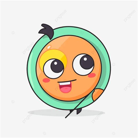 Circle Arrow Vector Sticker Clipart Cartoon Orange With Green Eyes
