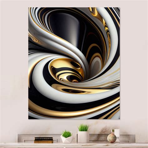 Wrapped Canvas Modern Wall Art Canvas Acrylic Wall Art Gold Picture