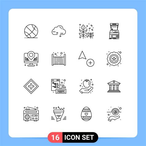 Pictogram Set Of Simple Outlines Of Development Machine Blow Game Arcade Editable Vector