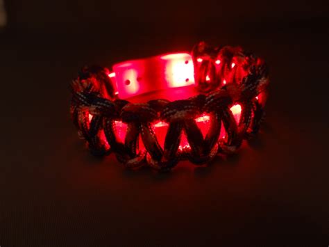 Patriotic Light Up Bracelet Redwhite And Blue Paracord High Caliber