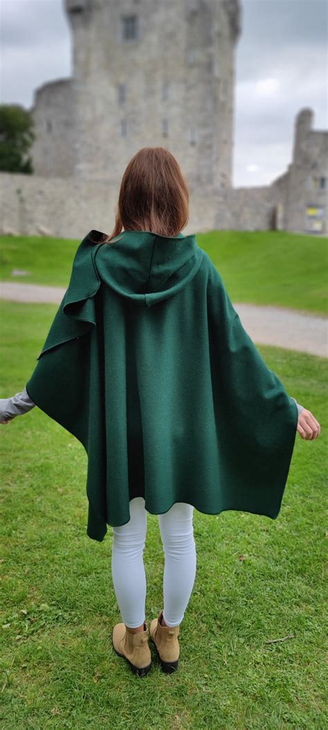 Irish Woven Wool Cape Ruana Wrap Rectangle Cloak 100 Etsy