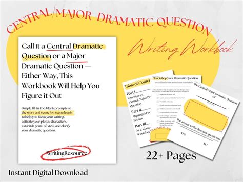 Major Dramatic Question Writing Workbook Brainstorm And Streamline