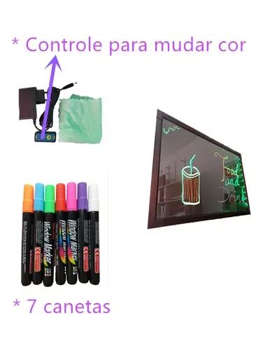 Lousa Quadro Letreiro Luminoso Painel Led X Cm Canetas Parcelamento Sem Juros