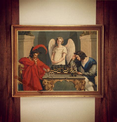 Devil Vs Angel Playing Chess