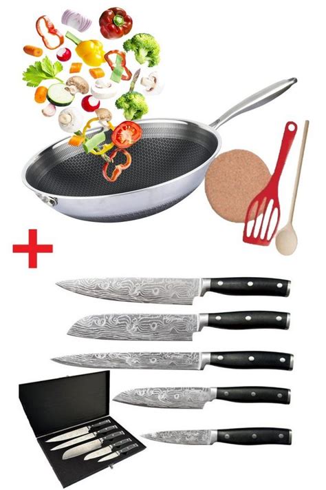 Kessmann Bratpfanne Induktion Edelstahl Wokpfanne 32 Cm 4tlg