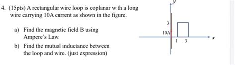 solved 4 15pts a rectangular wire loop is coplanar with a