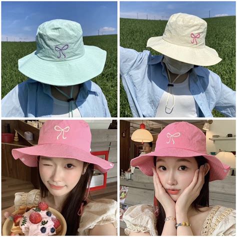 Jual Korean Candy Bucket Hat Warna Pastel Topi Gunung Warna Pastel Topi