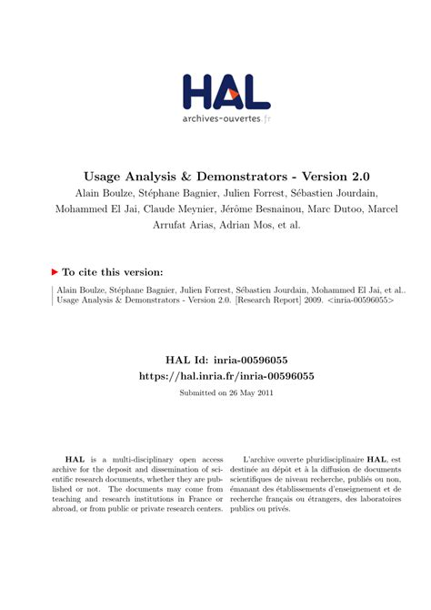 Pdf Usage Analysis And Demonstrators Version 2 0