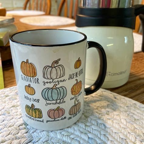 Pumpkin Mug Cute Pumpkin Variety Farm House Decor Coffee Cup