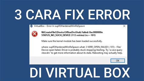 3 Cara Mengatasi Error In Supr3hardenedwinrespawn Di Virtual Box Youtube