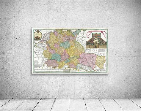 1712 Herman Moll Map Of The Holy Roman Empire Political Cartography