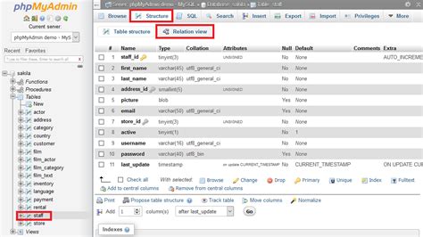 How To View Table Foreign Keys Fk In Phpmyadmin Phpmyadmin Tutorials