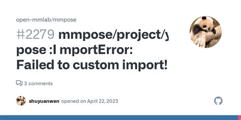 mmpose project yolox pose i mporterror failed to custom import · issue 2279 · open mmlab
