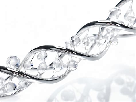 흰색 배경에 추상 크롬 Dna 가닥 Ai 생성 이미지